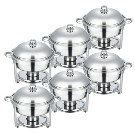 6 Pack Chafing Dish Buffet Set 5L Stainless Steel Chafers for BBQ ...