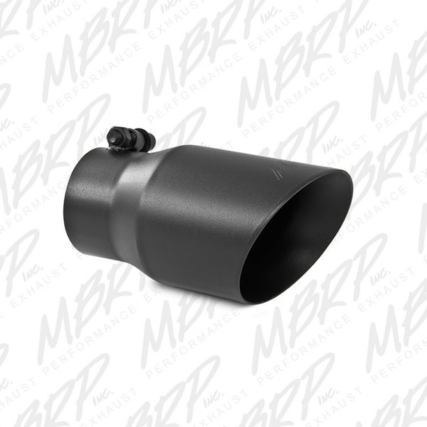 MBRP Tip 3in Round x 4in Inlet OD Dual Walled Angled Black Tip - Fits ...