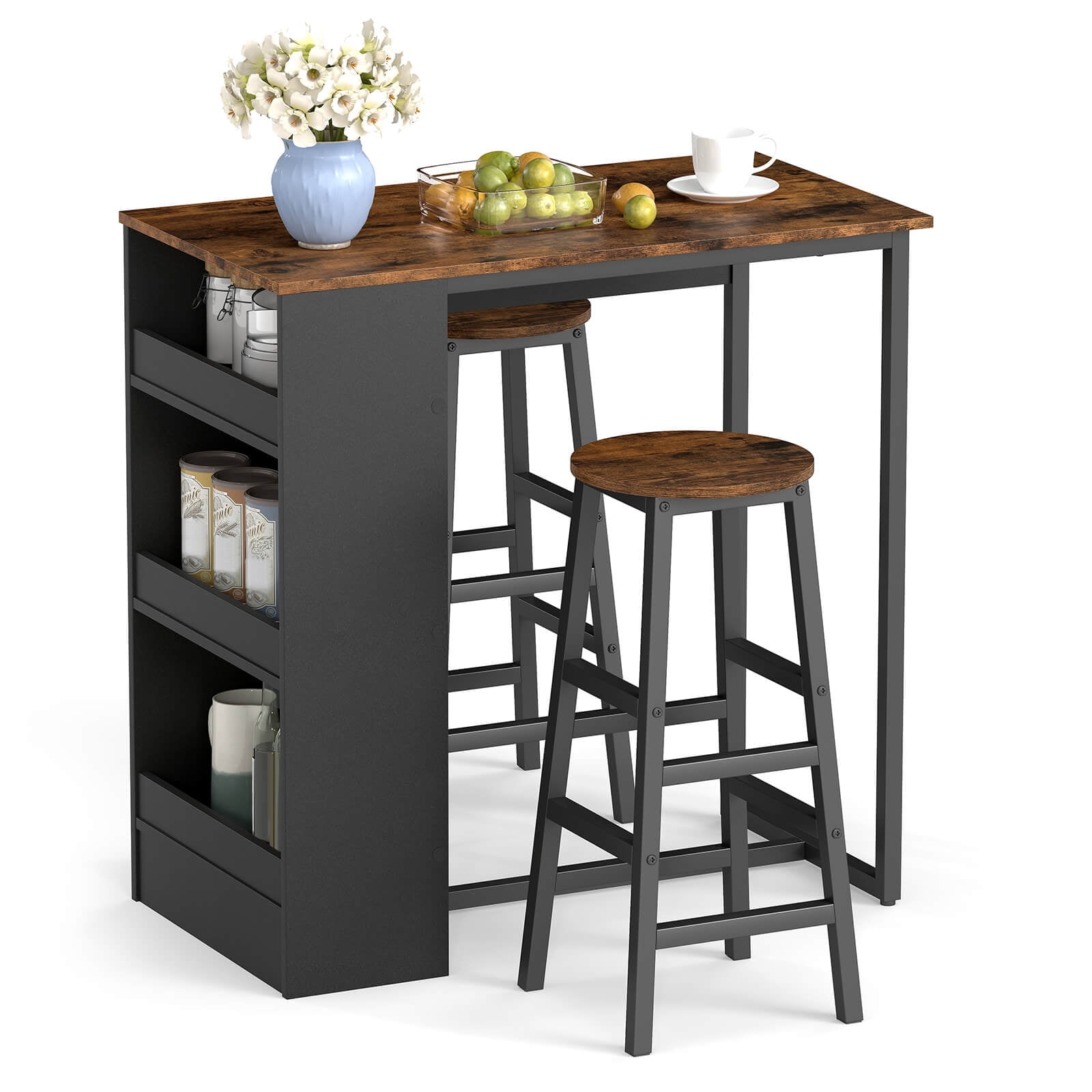 Click here for Costway 3 Pieces Bar Table Set Industrial Counter... prices