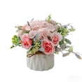 Artificial Flower Arrangement with Ceramic Vase Lifelike Silk Variety ...