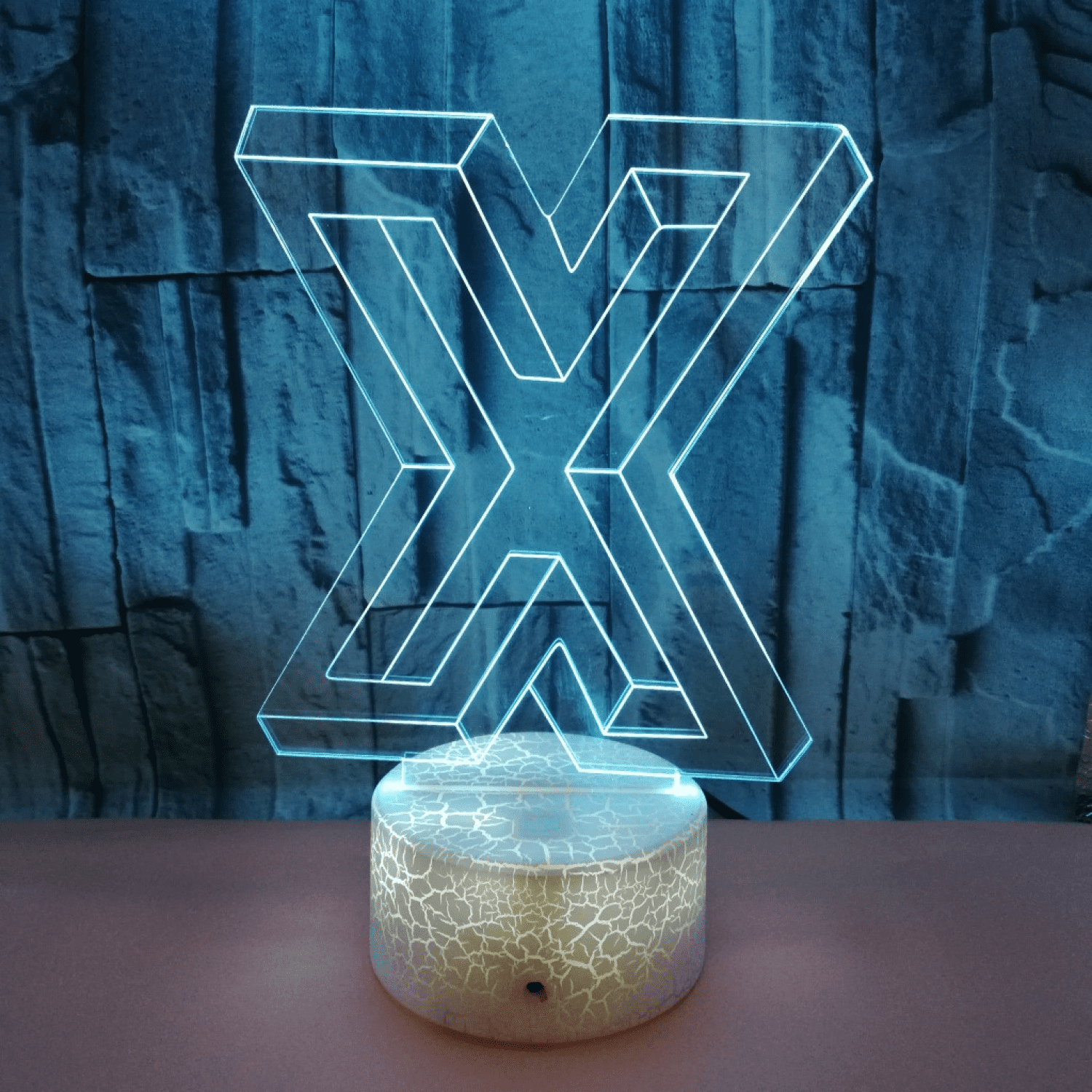 YSITIAN Optical Illusion 3D Letter X Night Light 16 Colors Changing ...