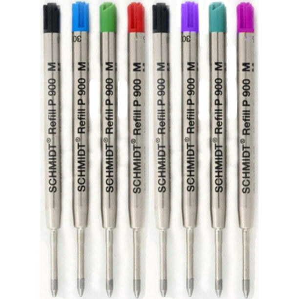 8 PACK Multi-Color Schmidt Refills for Parker Style Tactical Ballpoint ...