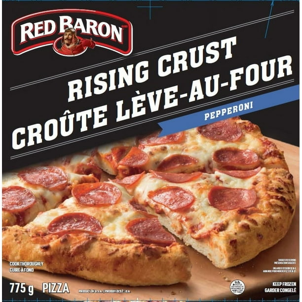 Red Baron Rising Crust Signature Pepperoni Frozen Pizza, 775 g, Red ...