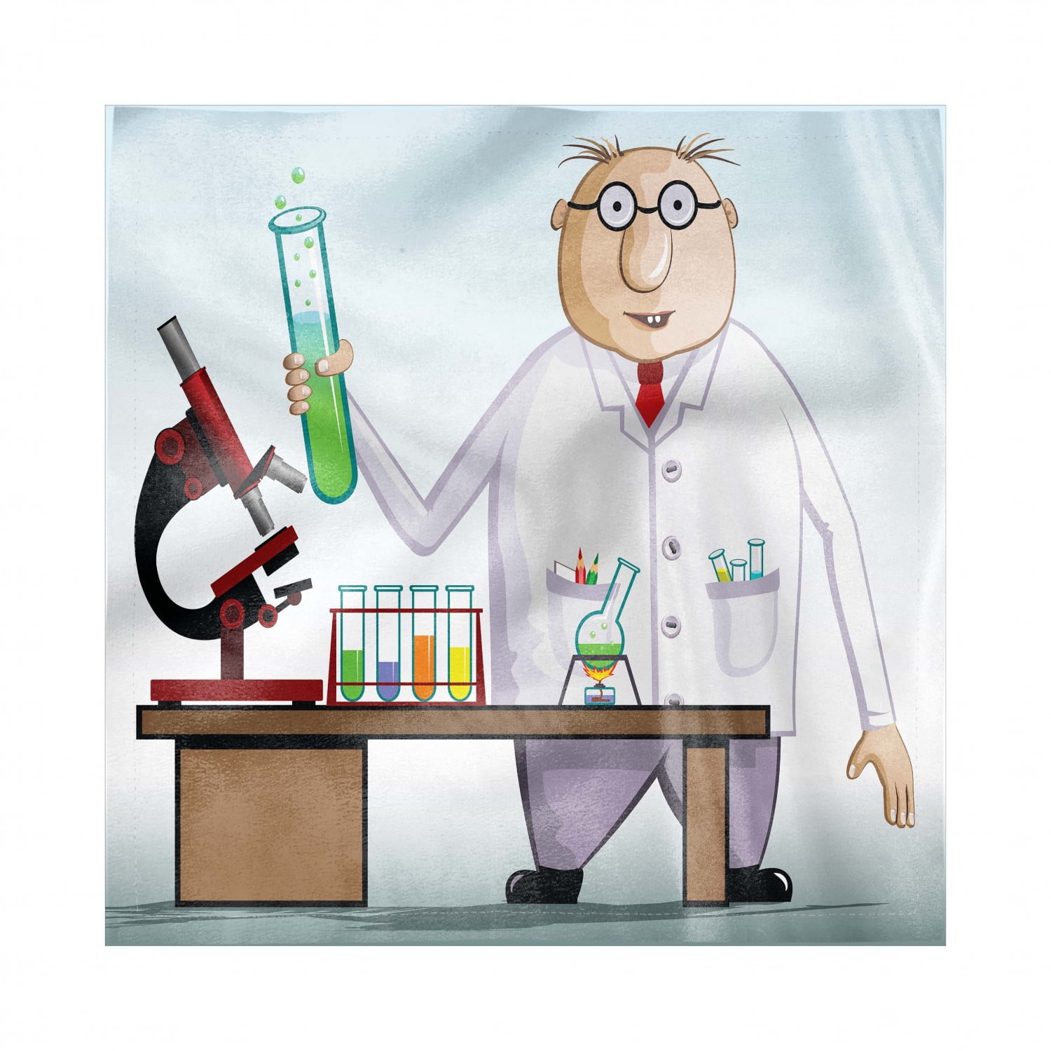 Lab Decorative Satin Napkins Set of 4, Scientist Chemist with Test ...