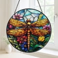 Colorful Dragonfly Stained Glass Window Art, Garden Suncatcher Ornament ...