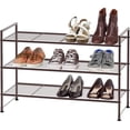 3-Tier Stackable Shoe Rack Storage Shelf Organizer Bronze Metal Shoes ...
