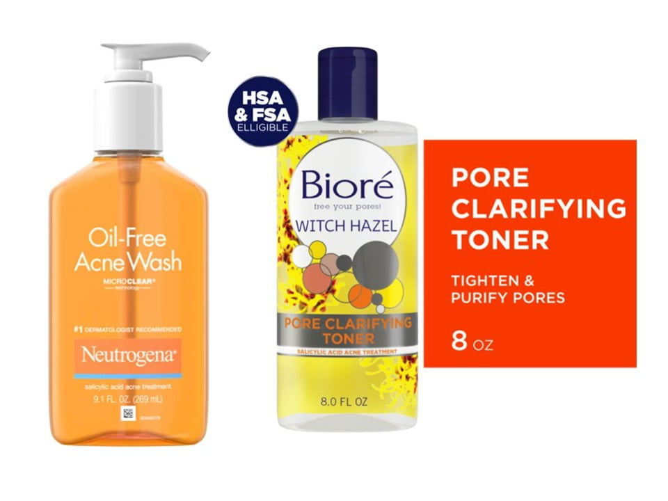 Neutrogena Oil-Free Salicylic Acid Acne Fighting Face Wash & Biore ...