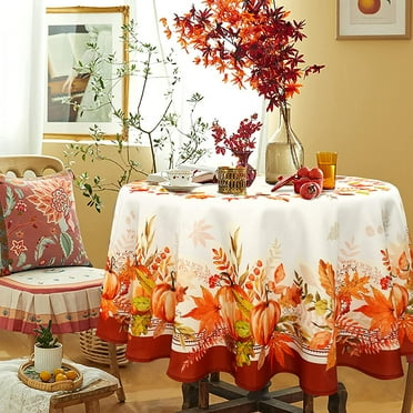 Thanksgiving Tablecloth Turkey, Fall Pumpkin Rectangle Table Cloths 60 ...