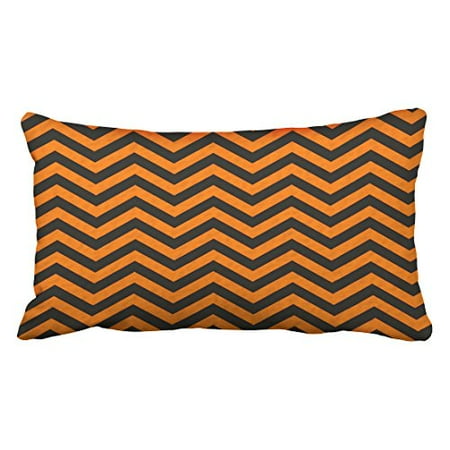 WinHome Orange And Black Chevron Stripes Halloween Throw Pillow Covers ...