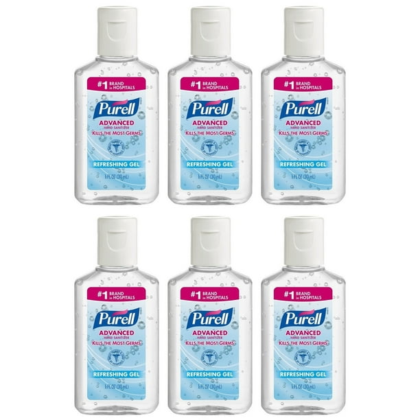 Purell Advanced Hand Sanitizer Refreshing Gel, 1 Fl oz (6-Pack ...