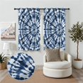 Blue and White Tie Dye Pattern Blackout Curtains,Triple Weaved Fabric ...