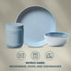 Corelle Stoneware 12-pc Dinnerware Set, Nordic Blue, Solid and Reactive ...