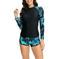Feimerou Womens Long Sleeves Rash Guard Two Piece Swimsuits Sets Swim ...