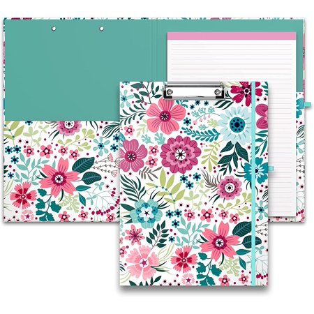 Clipboard Folio with Refillable Lined Notepad and Interior Storage ...