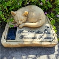 Solar Light Cat Memorial Stones Garden Stones with A Sleeping Cat ...