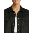 Time and Tru Women's Faux Suede Shacket - Walmart.com