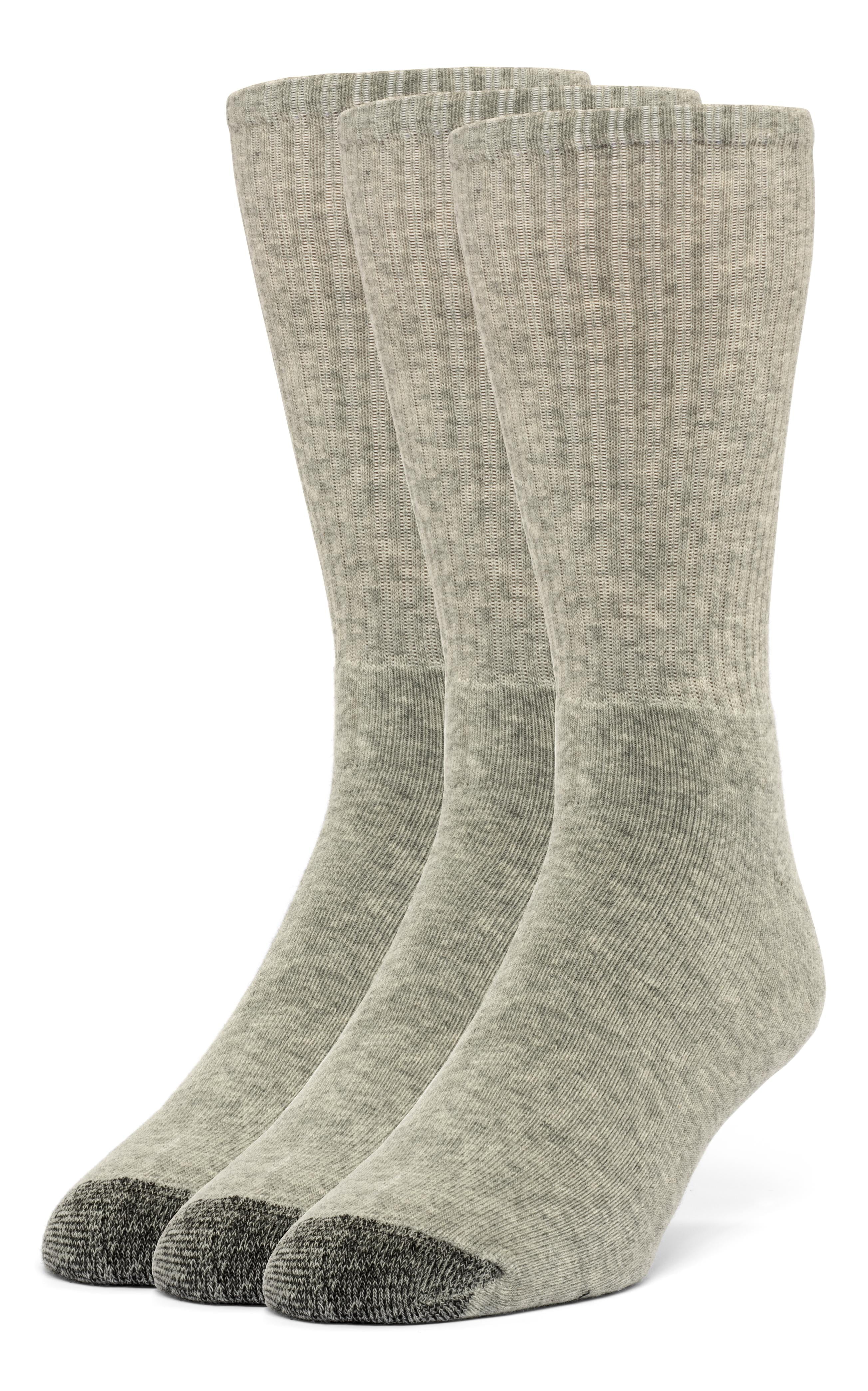Men's Cotton ExtraSoft Crew Cushion Socks - 3 Pairs - Walmart.com