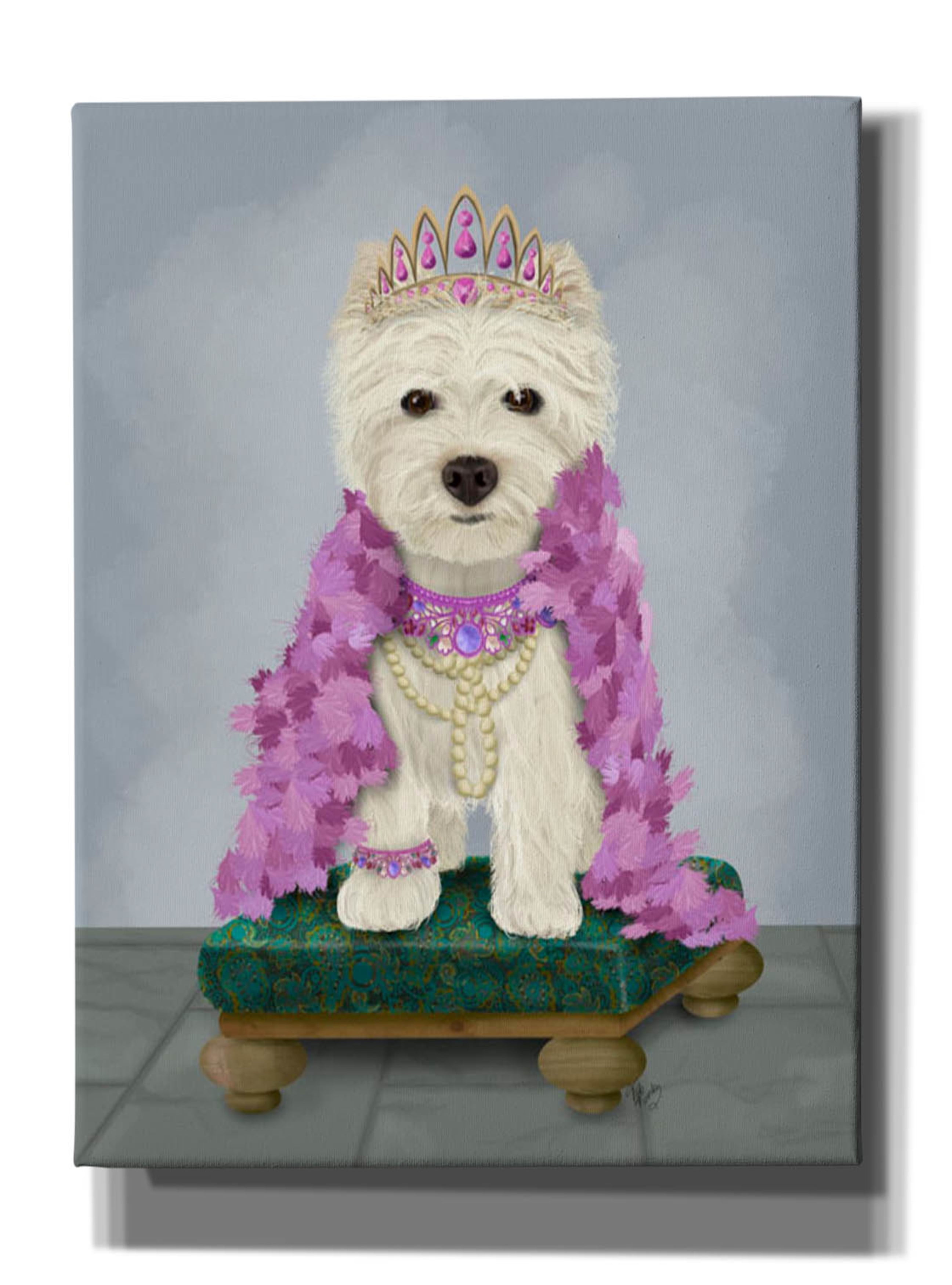Epic Graffiti 'West Highland Terrier with Tiara' by Fab Funky, Canvas ...