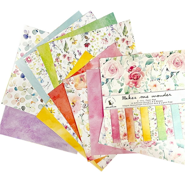 Bluethy 24Pcs/Set Scrapbooking Paper Not Easy to Break Easily Paste Cut ...