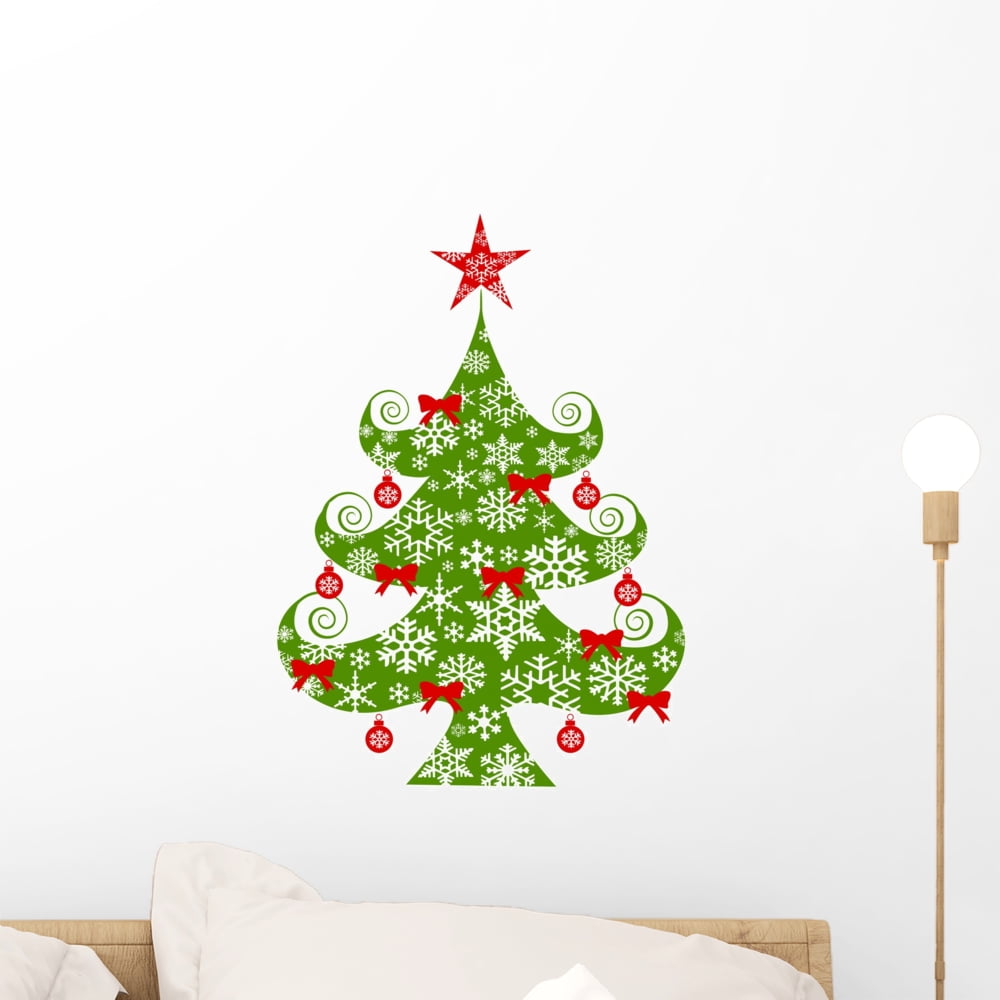 Vector Christmas Tree Wall Mural by Wallmonkeys Peel and Stick Graphic ...