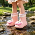 Angala Toddler Rain Boots Non- Waterproof Easy On Mid Calf Cartoon ...
