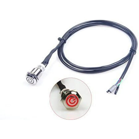 16mm Chassis Switch Metal Button Switch with 100CM 3.3FT Extension ...