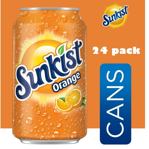 Dr. Pepper Sunkist Zero Sugar Orange Soda, 12 fl oz Cans, 12 Pack ...