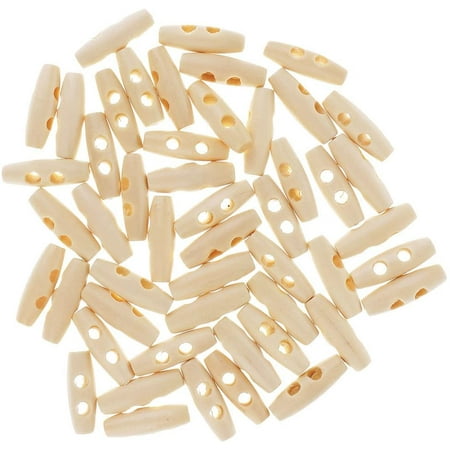 50Pcs Small Wooden Tiny Toggle/Duffle Buttons 30mm for Doll Clothes ...