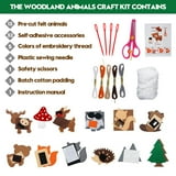 Qenwkxz Woodland Animals Craft Kits DIY Sewing Felt Set Forest ...
