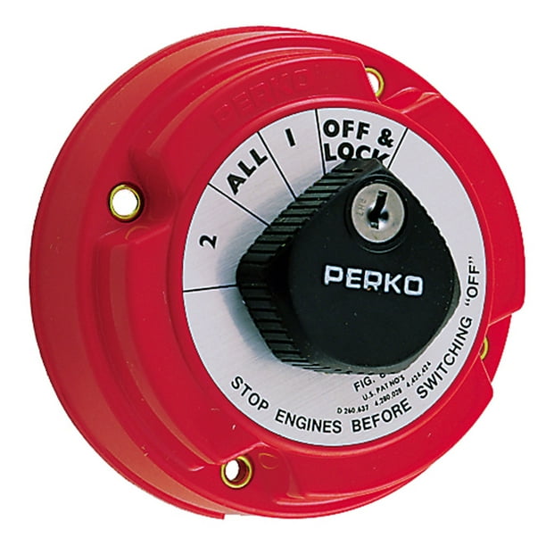 Perko 8502DP Medium Duty Battery Selector Switch with Key Lock ...