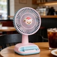BSJJY Pink Desktop Fan, USB Rechargeable, Cute Cartoon, Portable Mini ...