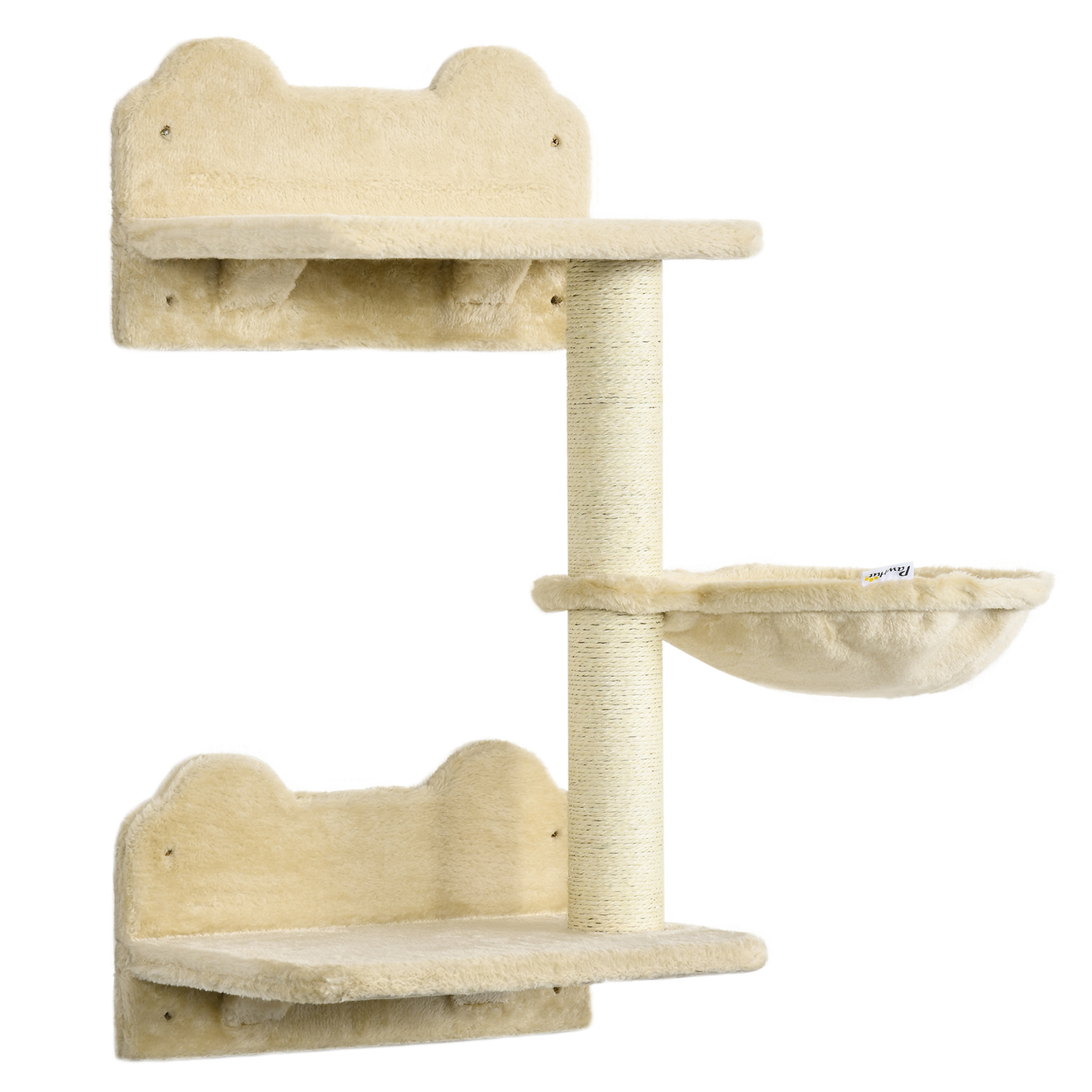 PawHut Wall-Mounted Cat Tree with Hammock for a Cute Cat Bed, Modern ...