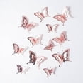 12Pcs 3D Butterfly Wall Decals Set, Gold/Rose Gold/Silver Holographic ...