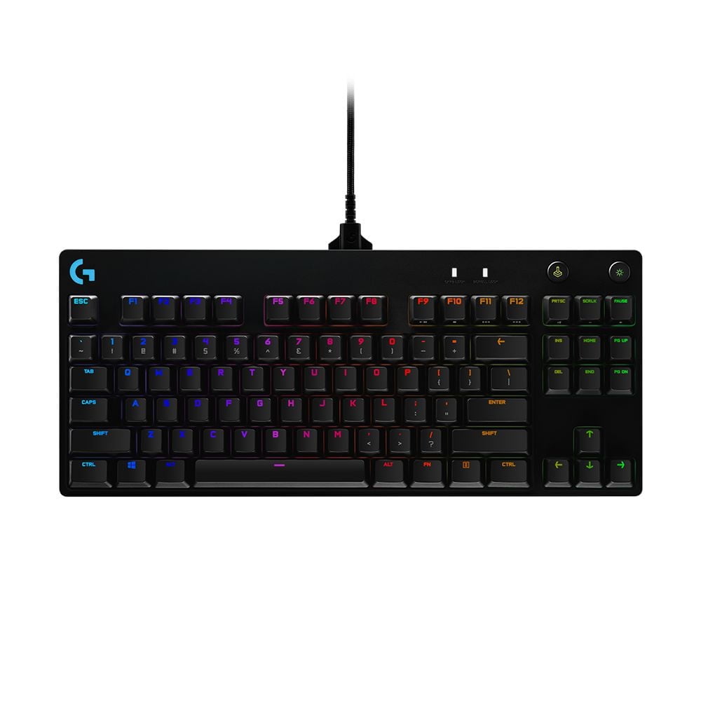 Logitech G PRO Mechanical Gaming Keyboard  Ultra Portable Tenkeyless Design  Detachable Micro USB Cable  16.8 Million Color LIGHTSYNC RGB Backlit Keys