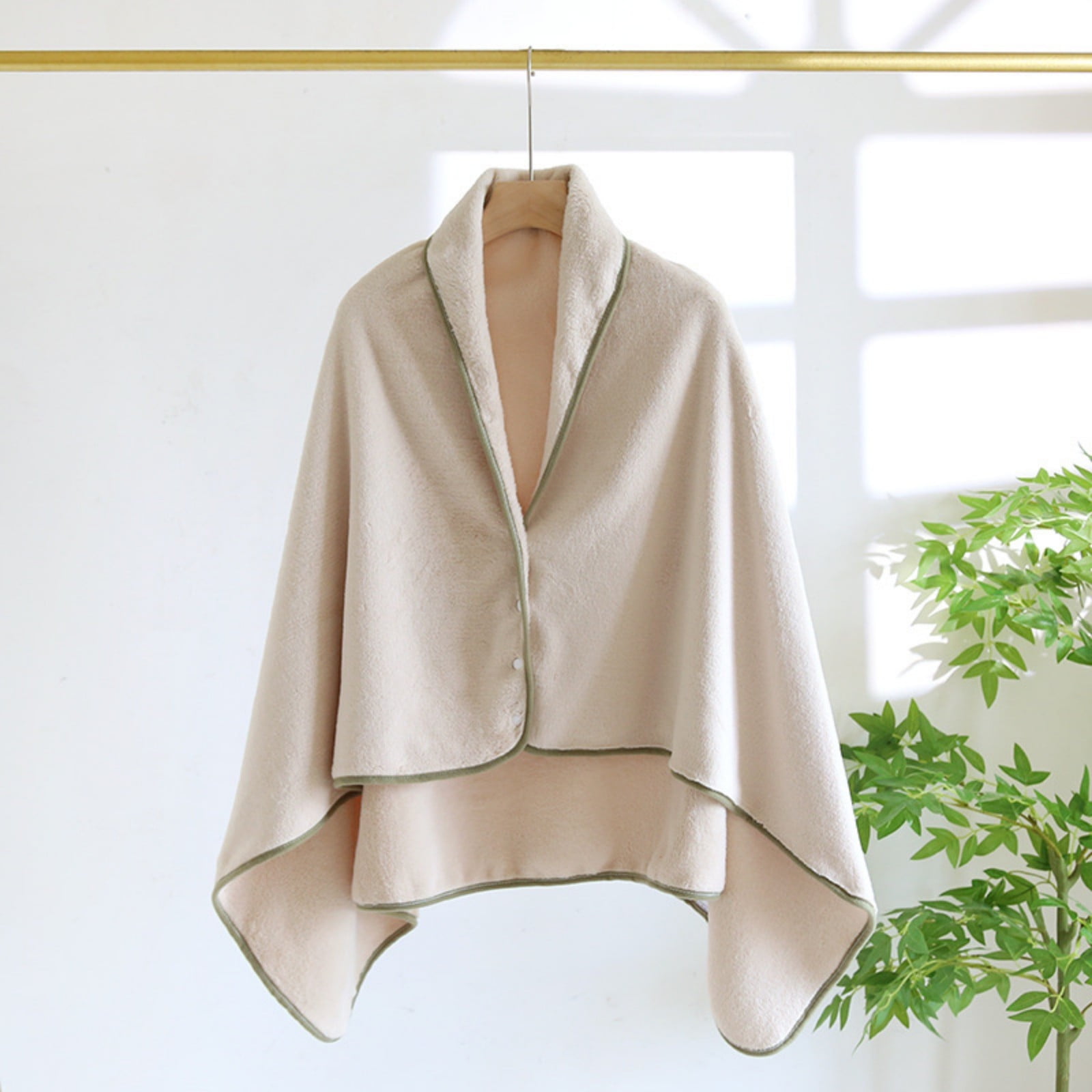 Click here for Aunvito Cozy Thickened Flannel Shawl Blanket Cloak... prices