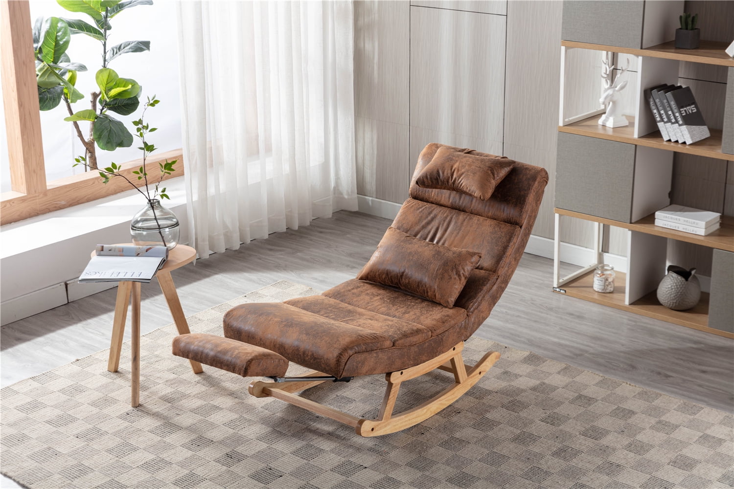 Rocking Chair, Modern Fabric Upholstered Nursery Glider Rocker with ...