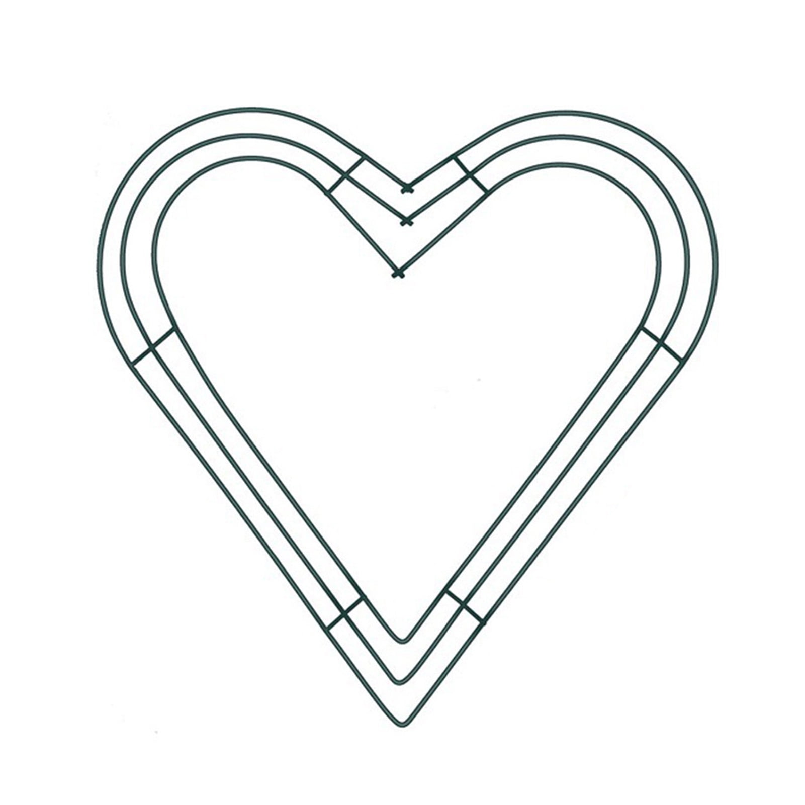 Wreath Frame Solid Wall Hanging Metal Heart Shaped Wire Wreath Form for ...