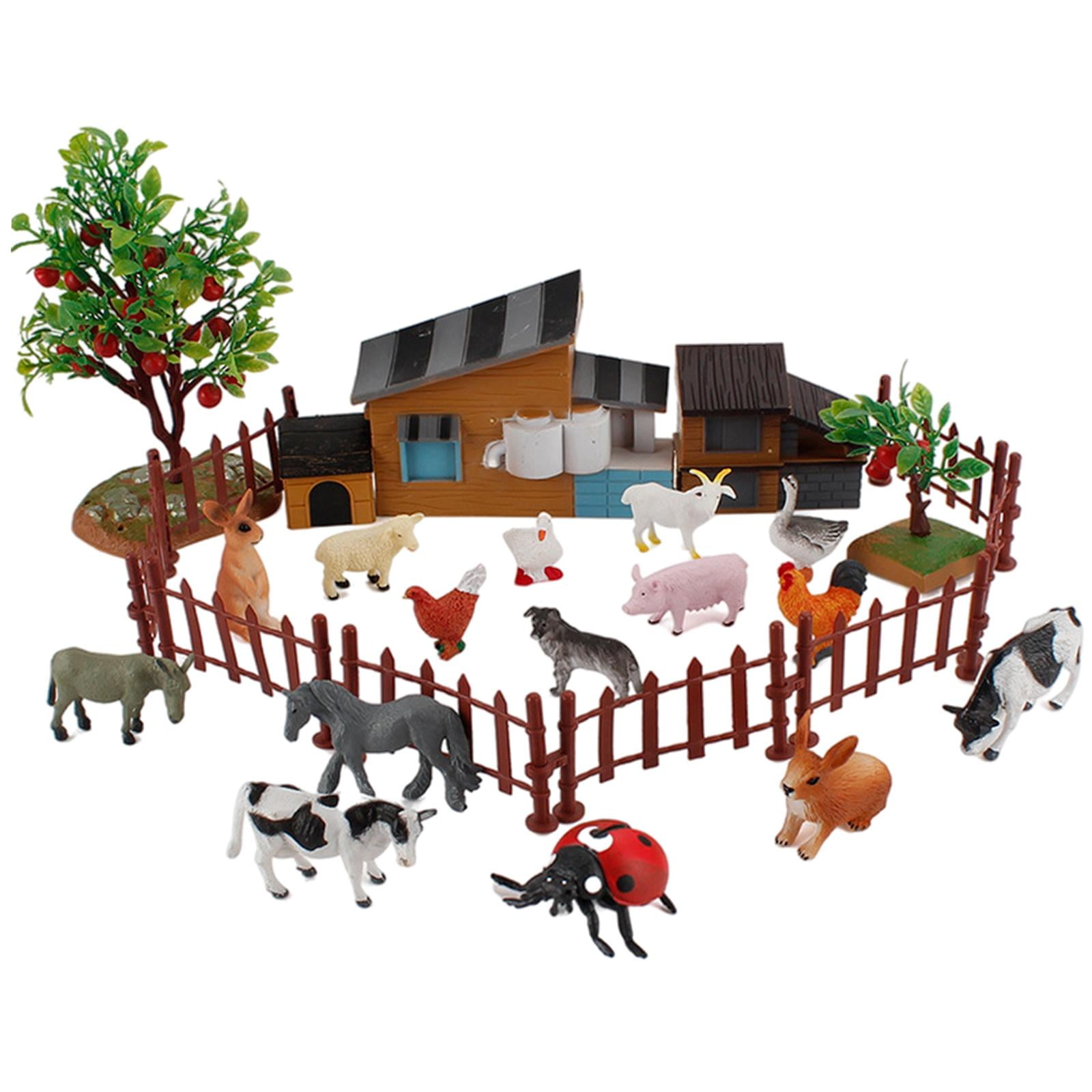 21Pcs Farm Figurines Cake Topper TOY Set Farm Animal Figures TOY 21Pcs ...