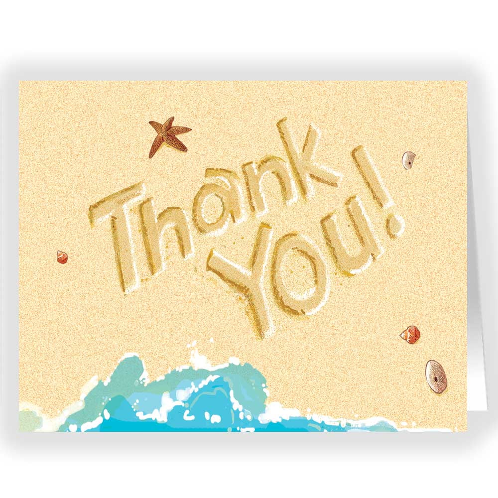 Beach Note Card Set - 10 Boxed Note Cards - Thank You Cards - Walmart.com