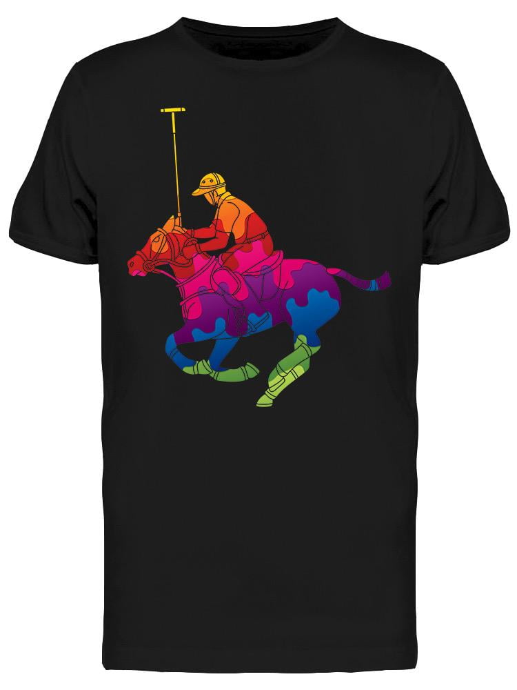 Colorful Polo Player T-Shirt Men -Image by Shutterstock, Male Large ...