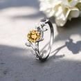 JEWELRYTREASURE 5 mm / 1 Ct Hexagon Shape Yellow Citrine Ring 925 ...