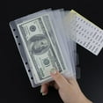 TRAHOO-2 Set 6 Tabs A6 Clear PP Cash Envelopes Dividers Zipperless Loose Leaf 6 Hole A6 Budget ...