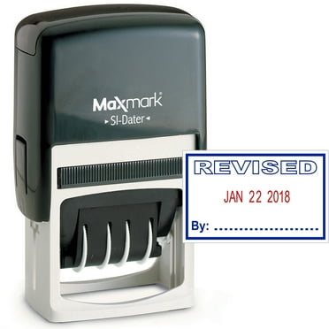 MaxMark Self-Inking Rubber Date Office Stamp with SHIPPED Phrase BLUE ...
