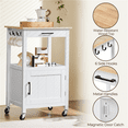 Alden Design Small Space Rolling Storage Kitchen Cart, White - Walmart.com