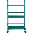 Ameriwood Home 3 Shelf Metal Rolling Utility Cart, Teal, Sturdy Storage ...