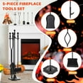 NALONE 5 Pieces 31In Fireplace Tools Set, Wrought Iron Fireplace Tools ...