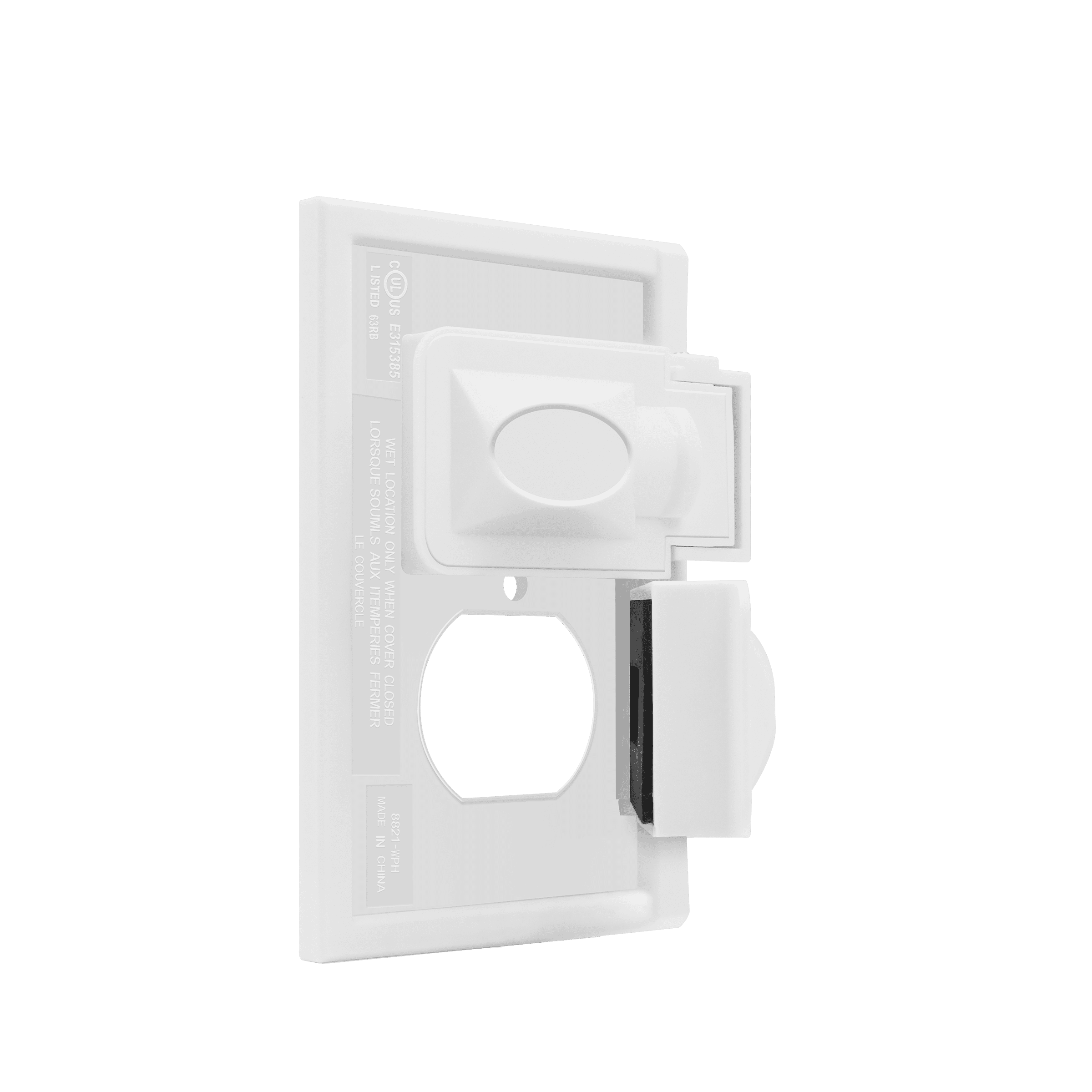 ENERLITES Horizontal Weatherproof Duplex Receptacle Wall Plate, Outdoor ...