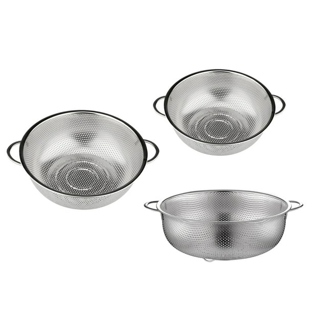 3x Stainless Steel Sieve with Fine Mesh Sieve, Rice Sieve 16.5 + 19.5 ...