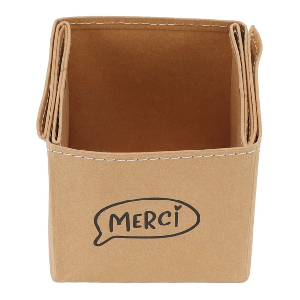 Kraft Paper Organizer Box,Paper Storage Container Cowhide Foldable ...