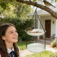 Double-Layer Hanging Bird Feeder with Water and Food Tray, Outdoor Bird ...